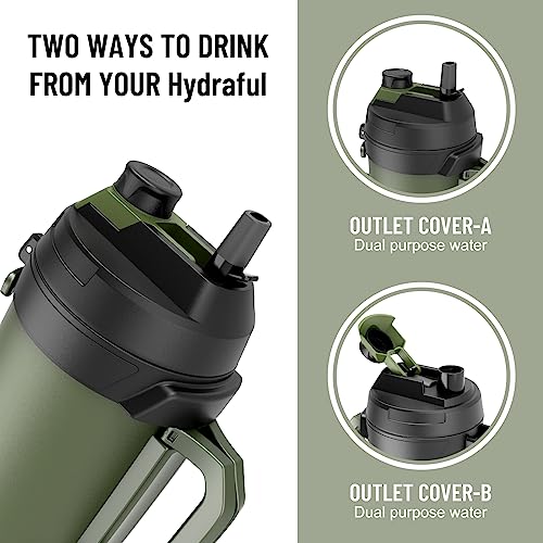 Hydraful Gallon Jug, Large Insulated Stainless Steel Sports Water Jug, Thermos Jug, 115oz Large Triple Wall Vacuum Insulation Water Bottle-Keeps Cold up to 48 Hrs-Sweat Proof,for Gym, Hiking & Camping