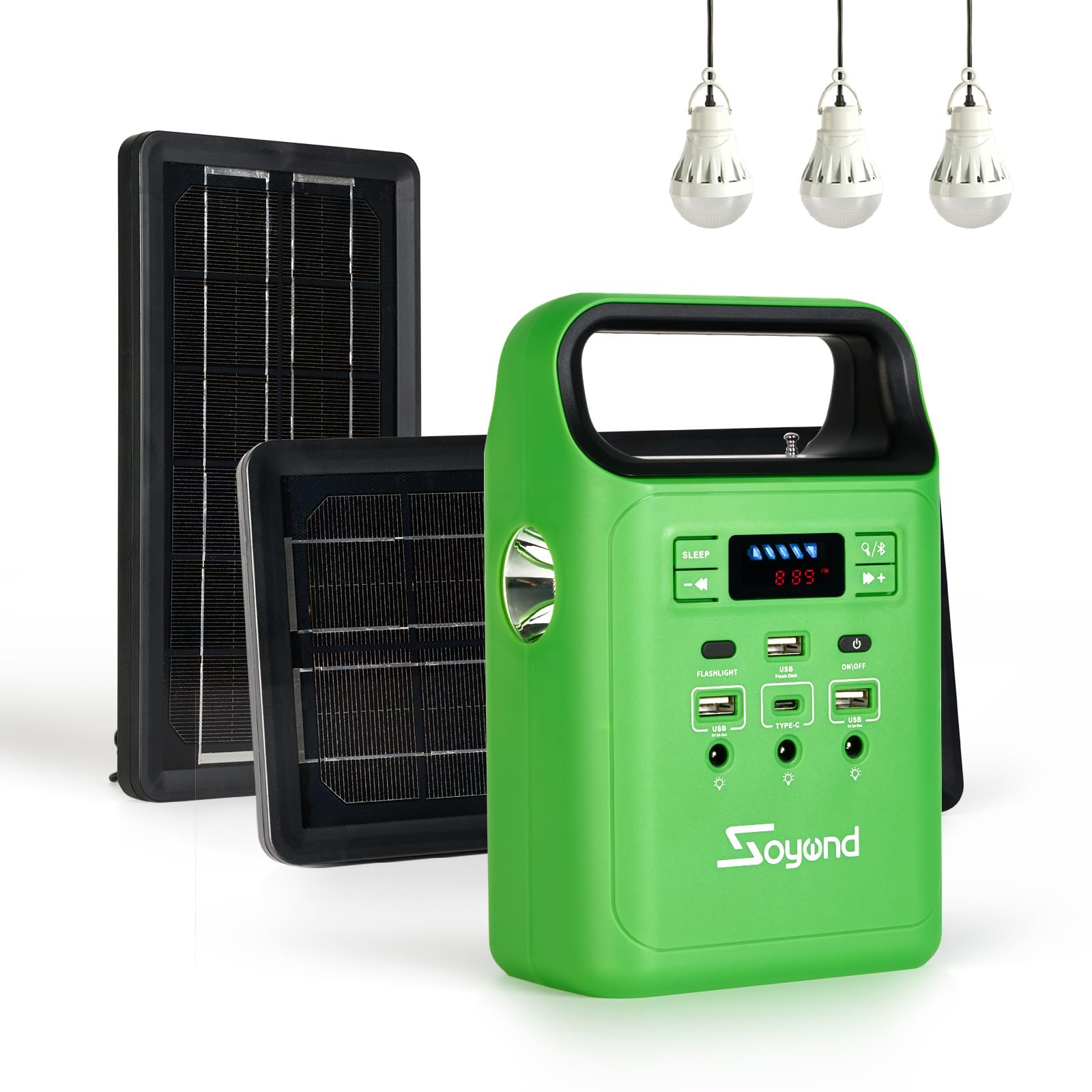 Soyond Solar Generator Portable Generator with Solar Panels,Solar Portable Power Station with Flashlight,Emergency Generator Solar Powered for Home