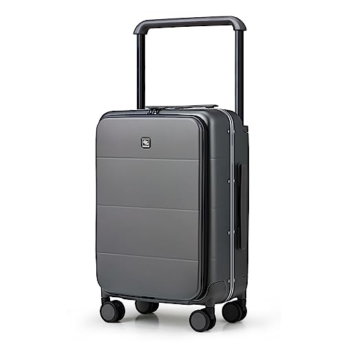 Hanke Carry On Luggage Hard Shell Suitcases with Spinner Wheels Top Zip Suitcase for Men Women TSA Luggage Travel Suit Case Lightweight Wide Handle Rolling Luggage 20 Inch(Graphite Grey)