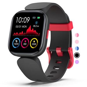 mgaolo kids smart watch for boys girls,fitness tracker with heart rate sleep monitor for android fitbit iphone,waterproof diy watch face pedometer activity tracker (black)