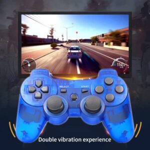 ＲＵＥＩＵＲＩ Wireless Controller for PS3,2 Pack PS3 Controller Compatible with PS 3 Console Double Shock Motion Control Upgraded Joystick with Charging Cord (Blue+Green)