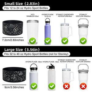 Omoojee Water Bottle Boot Sleeve, 12-24oz Protective Silicone Boot Compatible with Hydro Flask Water Bottle, Simple Modern, Yeti, Black (Universe, Astronaut)