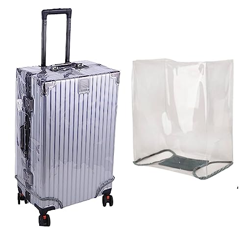 HHYOOSOO Full Clear Luggage cover Protector Suitcase Cover PVC Waterproof Luggage Covers Thicken Suitcase Protector Cover Fits Most 20" to 30" (24 INCH)