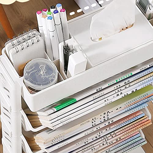 Naroote Movable Bookshelf Storage Organizer Shelf Rotating Stable Structure Compact (6 Layer) (Naroote7heys8t4aq-12)