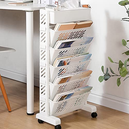 Naroote Movable Bookshelf Storage Organizer Shelf Rotating Stable Structure Compact (6 Layer) (Naroote7heys8t4aq-12)