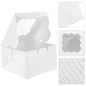 UPKOCH Cajas Para Mini Donas Cupcake Holder 12 Pcs Bakery Boxes with Window Pastry Cookie Boxes Small Cake Box Paper Treat Boxes for Pastry Cupcakes Pie Donuts White Mini Muffins