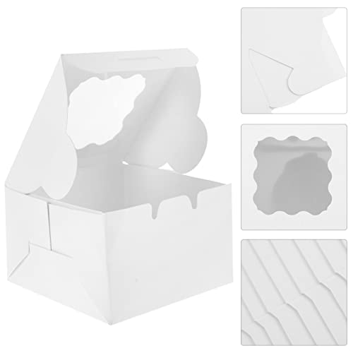 UPKOCH Cajas Para Mini Donas Cupcake Holder 12 Pcs Bakery Boxes with Window Pastry Cookie Boxes Small Cake Box Paper Treat Boxes for Pastry Cupcakes Pie Donuts White Mini Muffins