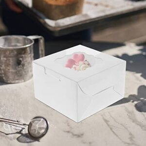 UPKOCH Cajas Para Mini Donas Cupcake Holder 12 Pcs Bakery Boxes with Window Pastry Cookie Boxes Small Cake Box Paper Treat Boxes for Pastry Cupcakes Pie Donuts White Mini Muffins