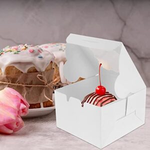 UPKOCH Cajas Para Mini Donas Cupcake Holder 12 Pcs Bakery Boxes with Window Pastry Cookie Boxes Small Cake Box Paper Treat Boxes for Pastry Cupcakes Pie Donuts White Mini Muffins