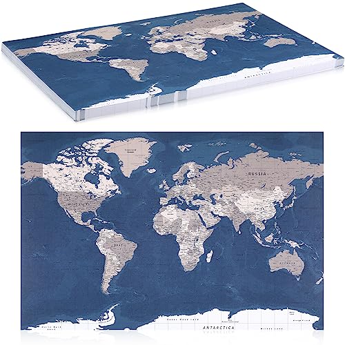 Mixweer 100 Pcs Paper Disposable World Map Placemats, 11 x 17 Inch Travel Adventure Dinner Lunch Map Paper Table Mats Travel Bon Voyage Adventure Awaits Themed Party Decorations Supplies