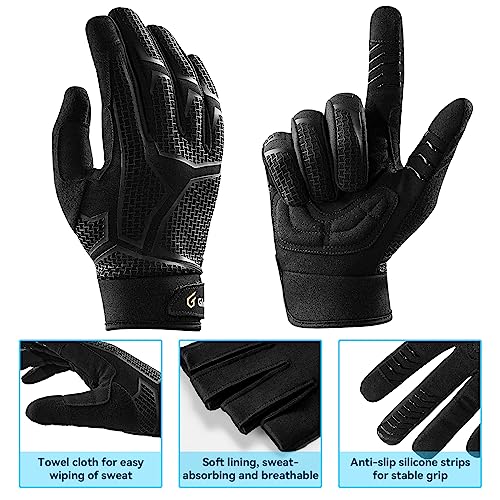 Glofit Cycling Gloves Bike Gloves for Men Women - 5MM Pad Biking Gloves Full Finger Road Bike MTB Bicycle Gloves - for Cycling/Workout/Hiking/Gym/Training/Outdoor Medium