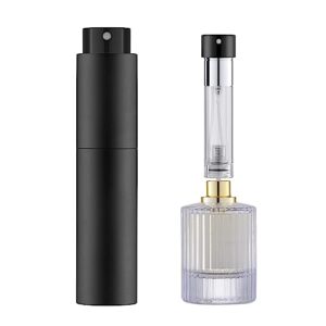 lusiyi 5ml refillable perfume atomizer bottle for travel, portable cologne atomizer, pocket perfume spray (matte black)