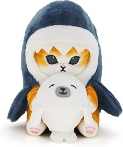 lkmyhy cute shark cat plush toy seal cat stuffed animal plushies doll, 7'' soft stuffed shark kitten pillow christmas birthday gifts for kids boys girls