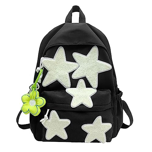 TIMMOR MAGIC Y2k Backpack for Women Aesthetic Bags with Star Graphic Vintage Coquette Bags Y2k Fashion Cyber Bag((style5-black)