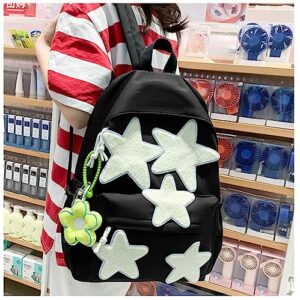 TIMMOR MAGIC Y2k Backpack for Women Aesthetic Bags with Star Graphic Vintage Coquette Bags Y2k Fashion Cyber Bag((style5-black)