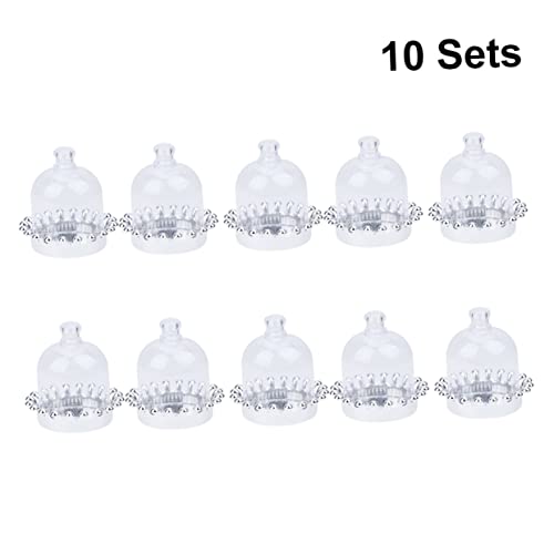 YARNOW 10 Sets Cupcakes Containers Cake Containers with Lids Cupcake Holder with Lid Clear Plastic Mini Cake Box Muffin Dome Cupcake Dome Cover Cupcake Cover Cupcakes Display Cakes Dome