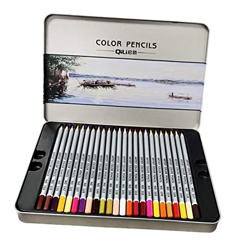 Healvian 1 Set 48 Highlighter Pencil Blending Pencil Writing Pencils Artist Pencils Blending Pencils Oily Pencils Art Pencils Coloring Pencils Mix Tin Box Pencils Colored Pencil Set