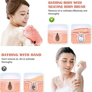 Silicone Body Scrubber for Use in Shower: Silicone Loofah for Men Women with Two Sides - Body Exfoliator Brush for Massage and Foam