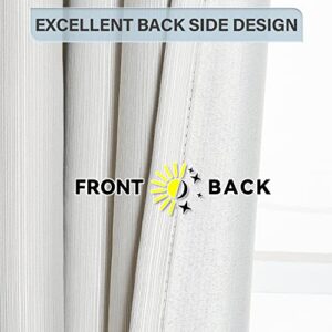 Creamy White Blackout Curtains for Living Room - 2 Panels Set Privacy Room Darkening Curtains, Solid Color Window Panels, Grommet Window Curtains/Drapes for Bedroom Kitchen,52 x 84 Inch