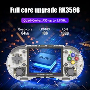 RG353PS Retro Handheld Game Console , Single Linux System RK3566 Chip 3.5 Inch IPS Screen 128G TF Card Preinstalled 4519 Games (Transparent White)