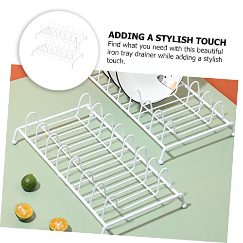 Cabilock 2pcs Dish Rack Pan Holder Desktop Stand Sink Dish Rack Dish Strainer Dishes Organizer Rack Plate Storage Rack Dish Holder Dish Stand Iron Draining Plate Stand Tableware Countertop