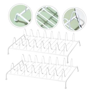 Cabilock 2pcs Dish Rack Pan Holder Desktop Stand Sink Dish Rack Dish Strainer Dishes Organizer Rack Plate Storage Rack Dish Holder Dish Stand Iron Draining Plate Stand Tableware Countertop