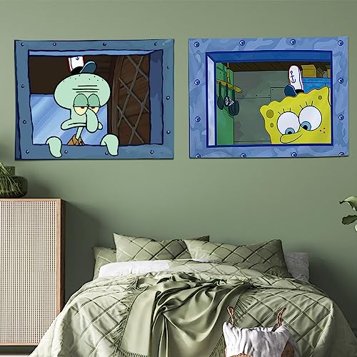 YRH [2 Pieces Tapestry] - Funny Cartoon Tapestry,Anime Tapestry Wall Hanging Backdrop Home Decor for Dorm,Bedroom,Living,Room (Size:40×28 Inches)