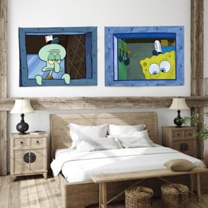 YRH [2 Pieces Tapestry] - Funny Cartoon Tapestry,Anime Tapestry Wall Hanging Backdrop Home Decor for Dorm,Bedroom,Living,Room (Size:40×28 Inches)