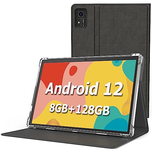 Android Tablet, 10 Inch Android 12 Tablet, 8GB RAM 128GB ROM, 1TB Expand, Android Tablet with 5G WiFi, 4G/LTE, 8000 mAh Battery, Bluetooth 5.0, FHD IPS Touch Screen, Dual Camera, GPS, GMS Certified