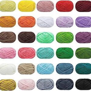 T-Shirt Yarn for Crocheting Beginners DIY Hand Craft Bag Blanket Cushion Projects Knitting Yarn Fabric Crochet Cloth Solid Color 100g T-Shirt Yarn