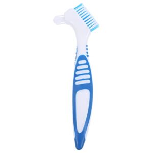 ipetboom mini brush denture cleaning brush double sided denture toothbrush deep clean brush small cleaning brush detail cleaning scrub brush false teeth cleaning tool blue cleaning brushes