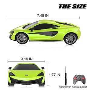 McLaren 570S Remote Control Car, AEROQUEST 2.4Ghz RC Car Official Licensed 1/24 Scale Model Racing Hobby Toy Car with Headlight for Boys, Girls, Kids, Teens and Adults Gifts, Green