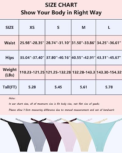 ALL OF ME Adjustable Seamless Underwear for Women Sexy Cheeky Panties High Cut Bikini Underwear No Show Stretchy 6 Pack XS-L