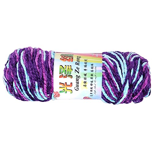 Multicolor 200g/Roll Velvet Yarn Polyester Blended Cotton Chenille Crochet Knitting Yarn Soft Baby Yarn Thread Thick Scarf DIY Hand-Knitted