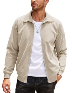 coofandy men's varsity jacket vintage collared corduroy casual bomber jacket for winter