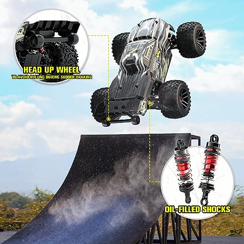 RIAARIO 1:14 RTR Brushless Fast RC Cars for Adults, Max 45MPH RC Monster Trucks, Hobby Electric Off-Road Jumping RC Trucks with Limited Slip Clutch, Independent ESC, 4WD Remote Control Car for Boys