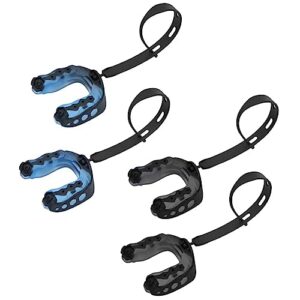 4 pack football mouth guard with strap, soft youth mouth guard professional sports mouthguard for boxing, mma, lacrosse, hockey, rugby and basketball for adult & youth