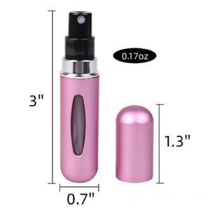 TOSERSPBE Portable Mini Refillable Perfume Atomizer Bottle Travel Aluminum Pump Fragrance Container Easy to Fill Empty Spray Bottle for Party Dating Business Trip 0.17oz 2Pack