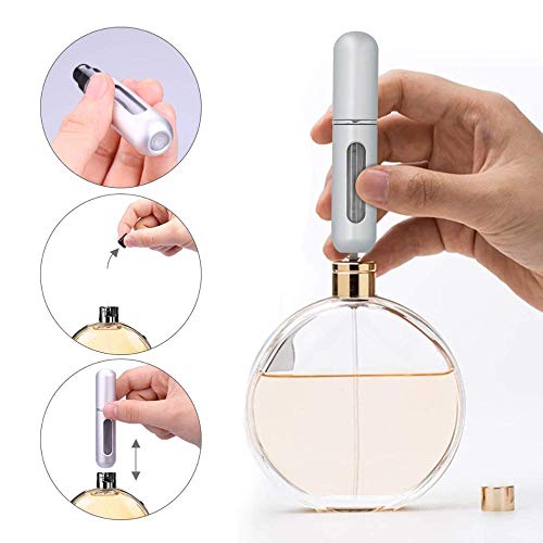 TOSERSPBE Portable Mini Refillable Perfume Atomizer Bottle Travel Aluminum Pump Fragrance Container Easy to Fill Empty Spray Bottle for Party Dating Business Trip 0.17oz 2Pack