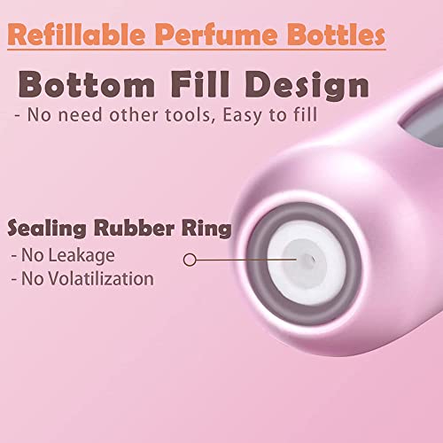 TOSERSPBE Portable Mini Refillable Perfume Atomizer Bottle Travel Aluminum Pump Fragrance Container Easy to Fill Empty Spray Bottle for Party Dating Business Trip 0.17oz 2Pack