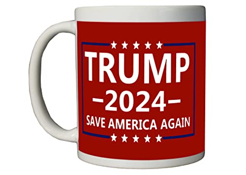 Rogue River Tactical Donald Trump 2024 Coffee Mug Save America Again Trump 2024 Novelty Cup President of The United States MAGA (Red)