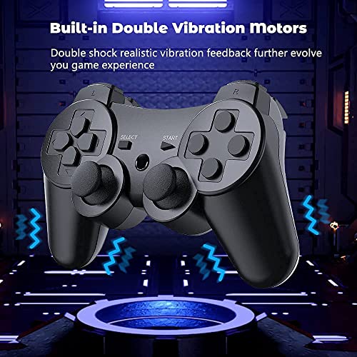 Boowen Wireless Controller for PS3, Upgraded Gaming Controller, 6-Axis High Performance Motion Sense Double Shock 360° Analog Joysticks Remote, Compatible with Sony PlayStation 3