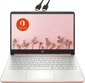 hp 2022 est premium 14-inch hd laptop|intel celeron n4020 to 2.8ghz 16gb ram 576gb(64gb ssd+ 512gb card)|webcam bluetooth hdmi usb-c wi-fi|lioneye bundle|rose gold 14-dq0054dx