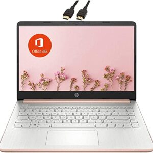 HP 2022 est Premium 14-inch HD Laptop|Intel Celeron N4020 to 2.8GHz 16GB RAM 576GB(64GB SSD+ 512GB Card)|Webcam Bluetooth HDMI USB-C Wi-Fi|LIONEYE Bundle|Rose Gold 14-dq0054dx