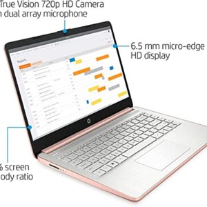 HP 2022 est Premium 14-inch HD Laptop|Intel Celeron N4020 to 2.8GHz 16GB RAM 576GB(64GB SSD+ 512GB Card)|Webcam Bluetooth HDMI USB-C Wi-Fi|LIONEYE Bundle|Rose Gold 14-dq0054dx