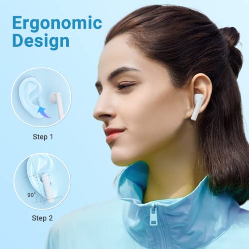 Wireless Earbuds Bluetooth Headphones 50H Playback IPX7 Waterproof Crystal Clear Call In-ear Ear Buds Stereo Earphones with Microphone Wireless Charging Case LED Power Display for Phone TV PC Laptop