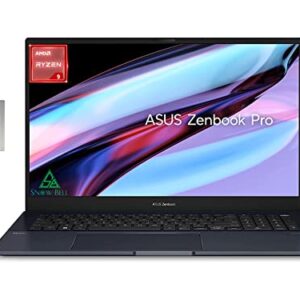 ASUS 2023 Zenbook Pro 17 17.3” 2.5K 165Hz Business Laptop, AMD Ryzen 9 6900HX, 16GB RAM, 1TB PCIe SSD, Backlit Keyboard, NVIDIA GeForce RTX 3050, Win 11, Black, 32GB SnowBell USB Card