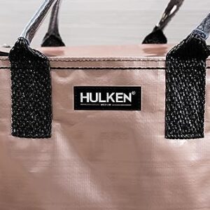 HULKEN - (Medium, Rose Gold) Reusable Grocery Bag On Wheels, Shopping Trolley, Rolling Tote, Zipper Closure, Lightweight, Carries Up to 66 lb, Folds Flat, Unbreakable Handles