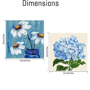 Mowana 2 Framed DIY Paint by Numbers for Adults Beginner, Paint by Number for Adults Framed Canvas, Painting by Numbers for Adults, 2 Pack 10x10 inch, Paint by Number for Adults, Crafts for Adults