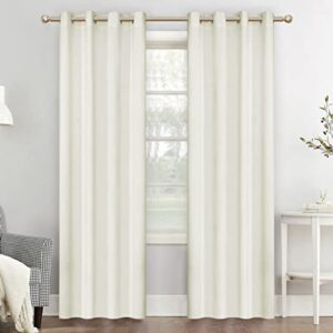 guibaf ivory velvet curtains 84 inches long grommet soft curtains for bedroom cream light blocking thermal insulation drapes set of 2 panels 38”x 84”